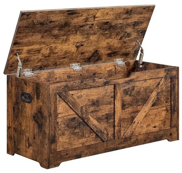 Úložná lavice 100×40×46 cm, rustikální hnědá