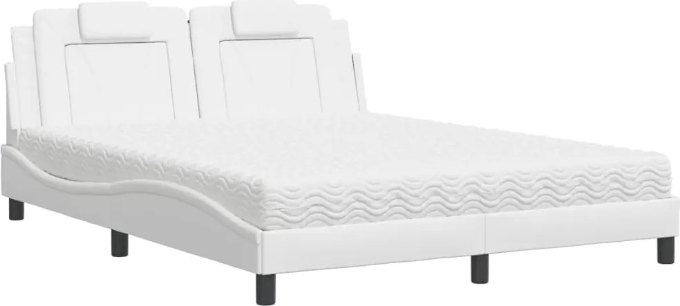 Postel Viana s matrací bílá 160 x 200 cm umělá kůže 3208804