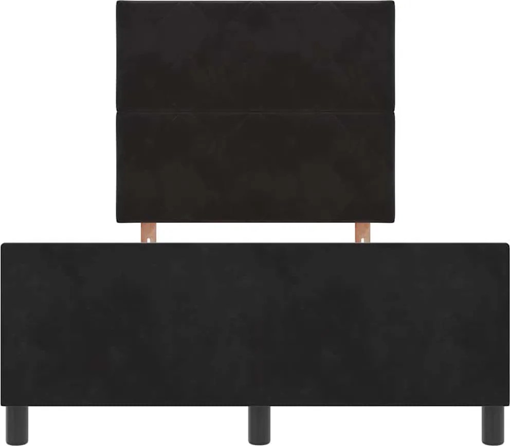 Postel s boxspringem s čelo Černá 120 x 190 cm samet 3344995