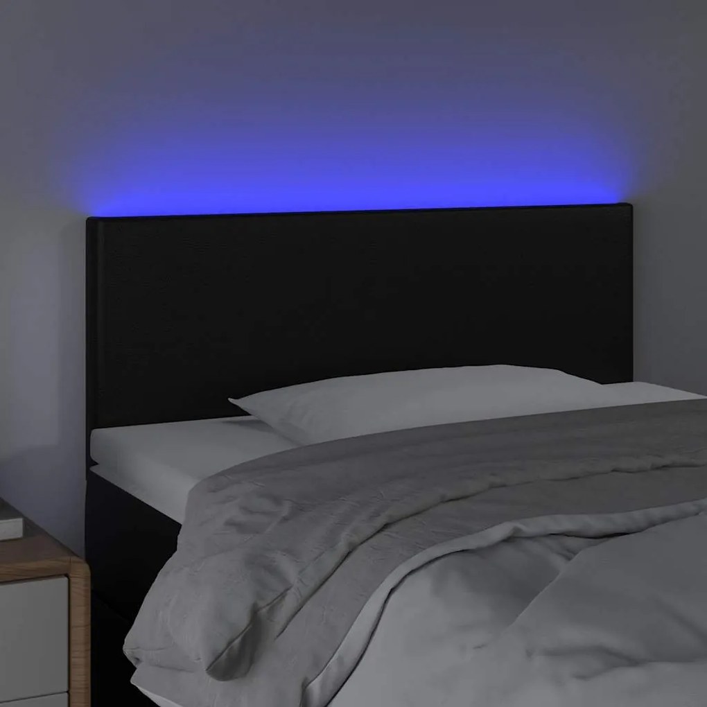 Čelo postele s LED černé 90x5x78/88 cm umělá kůže 3121410