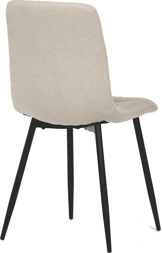 Jídelní židle CHRISTINE - béžová látka / černé kovové nohy