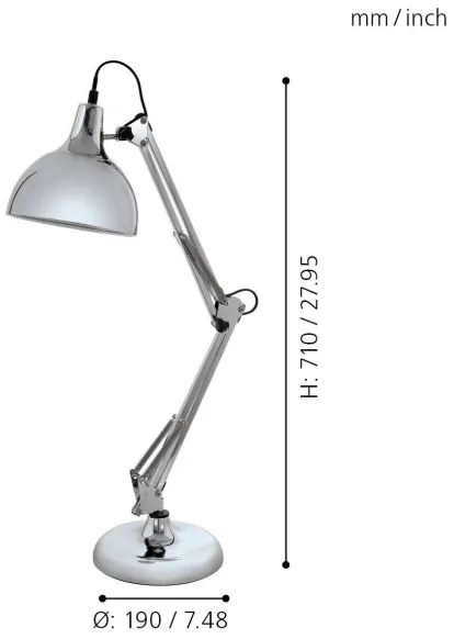 Eglo 94702 - Stolní lampa BORGILLIO 1xE27/40W/230V