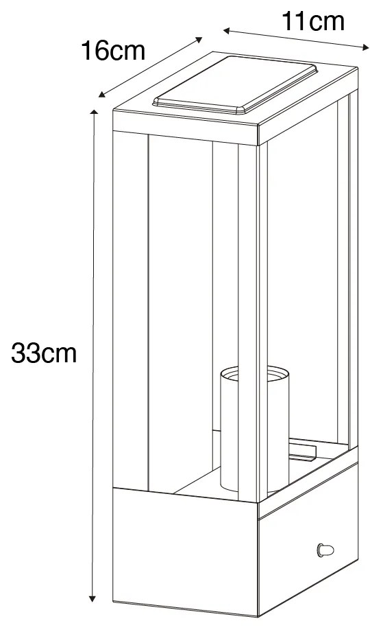 Venkovní nástěnné svítidlo černé se zlatým senzorem soumraku - Rotterdam