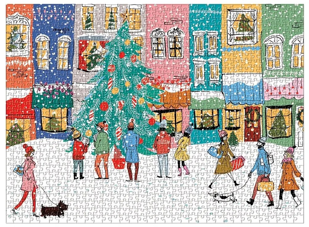 Galison Puzzle Vánoční koledníci 1000 dílků