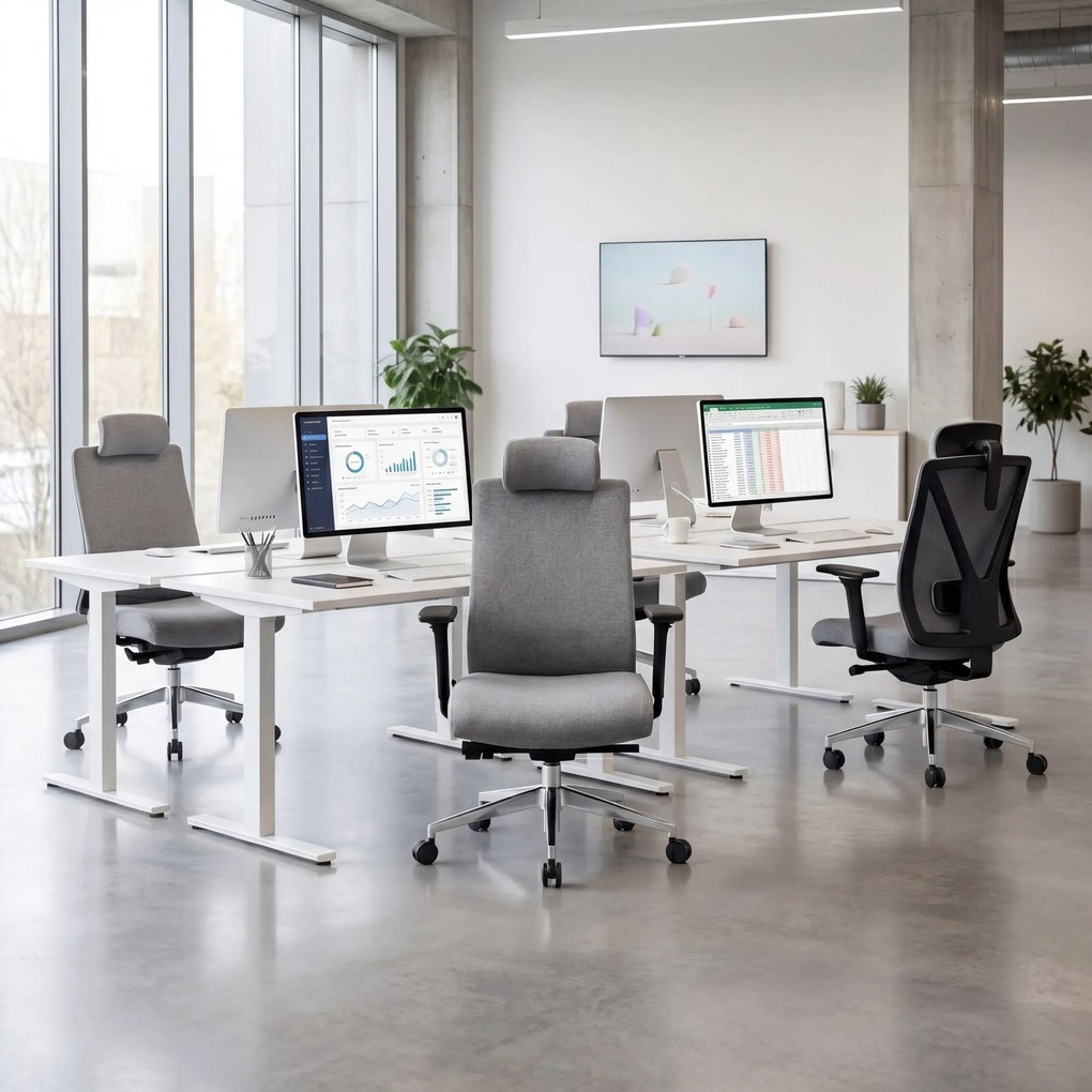 Ergonomická otočná kancelářská židle, šedá: VECTOR