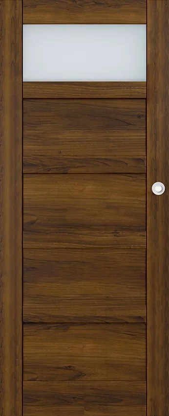 posuvné interiérové dveře do pouzdra BRAGA model 2 Průchozí rozměr: 70 x 197 cm, Orientace dveří: Levé dveře, Dekor: Dub riviera