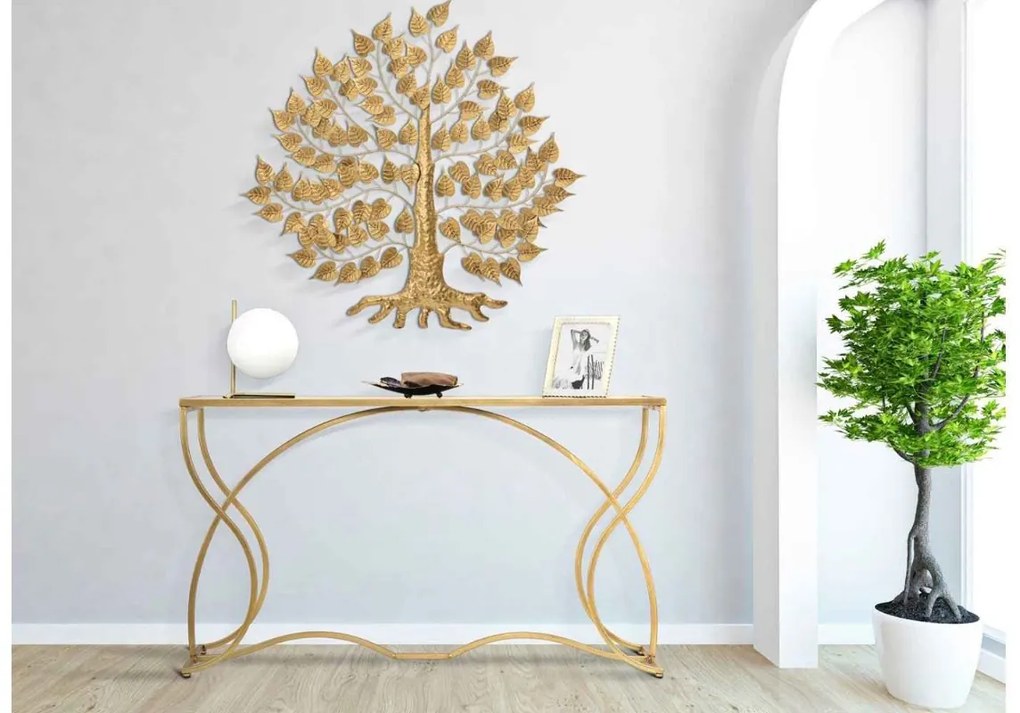 Designová konzole Sachiyo 130 cm zlatá