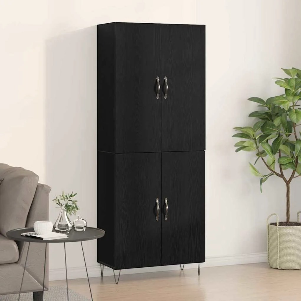 Vysoký bufet 2 ks Černý dub 69,5 x 34 x 180 cm Kompozitní dřevo 3333108