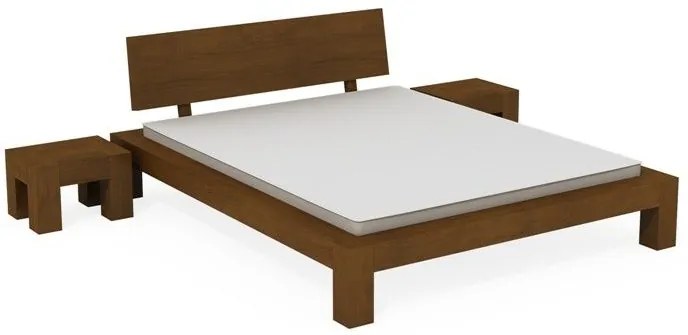 Břízová manželská postel LUGO - 140x200 - barva ořech