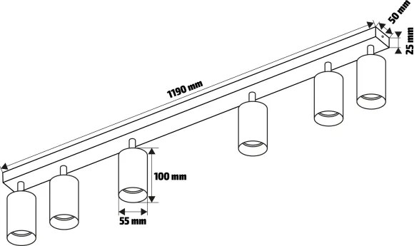 Brilagi - Bodové svítidlo SELE 6xGU10/30W/230V bílá/dekor dubu