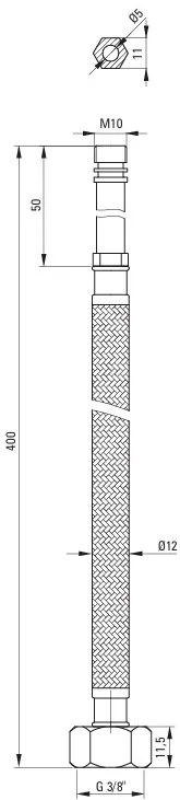 Deante Connecting hose, pro deck-mounted taps - 40 cm