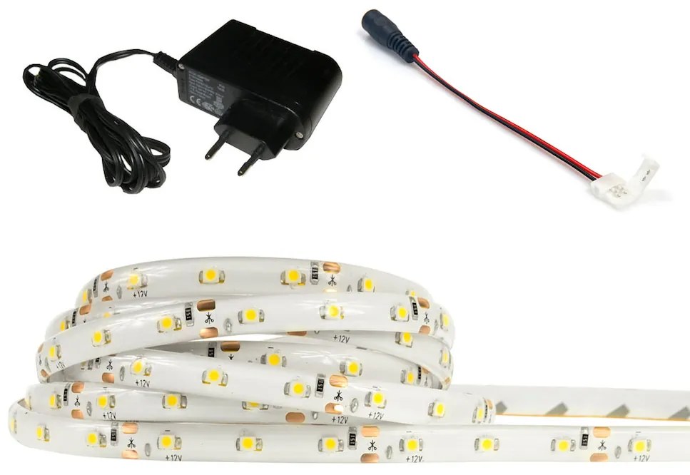 BERGE LED pásek - SMD 3528 - 1m - 60LED/m - 4,8W/m - IP20 - teplá bílá