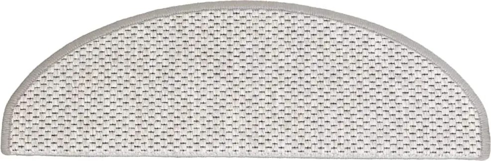 Samolepicí nášlapy na schody sisal 15 ks 65 x 21 x 4 cm platina 326870