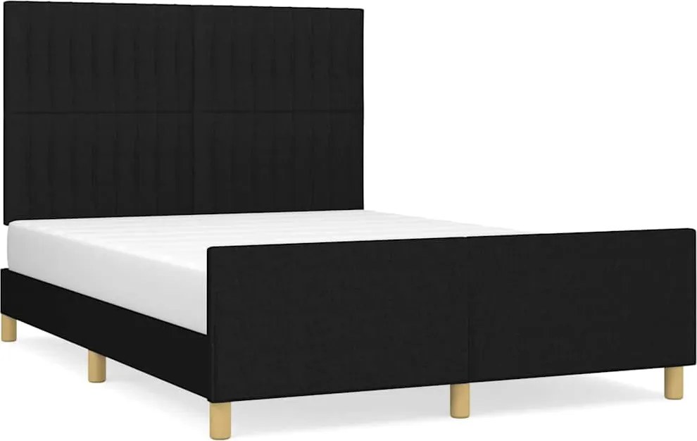 Rám postele bez matrace černý 140 x 190 cm textil 3125213