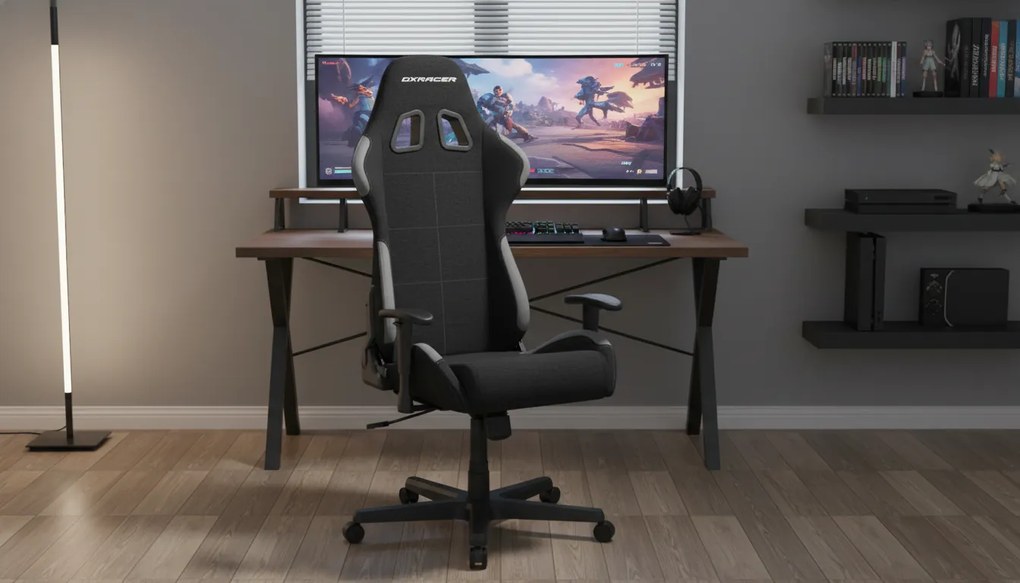 Herní židle DXRacer FORMULA - látka, černá / šedá