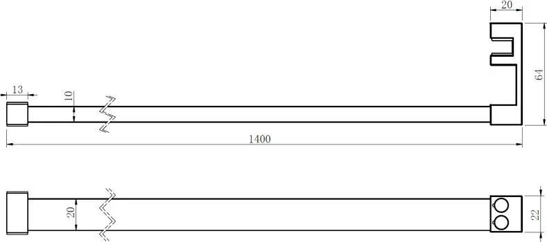 Mexen Kioto, věšák na ručníky pro sprchovou zástěnu, max. 1 140 cm, zlatá matná, 800-06-55