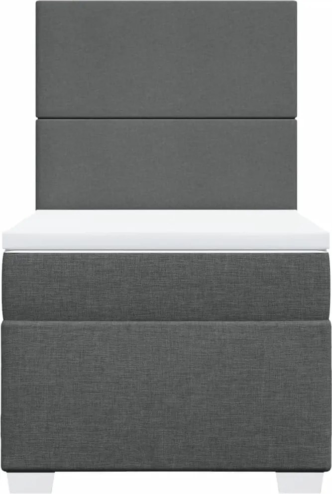 Box spring postel s matrací tmavě šedá 100 x 200 cm textil 3290393