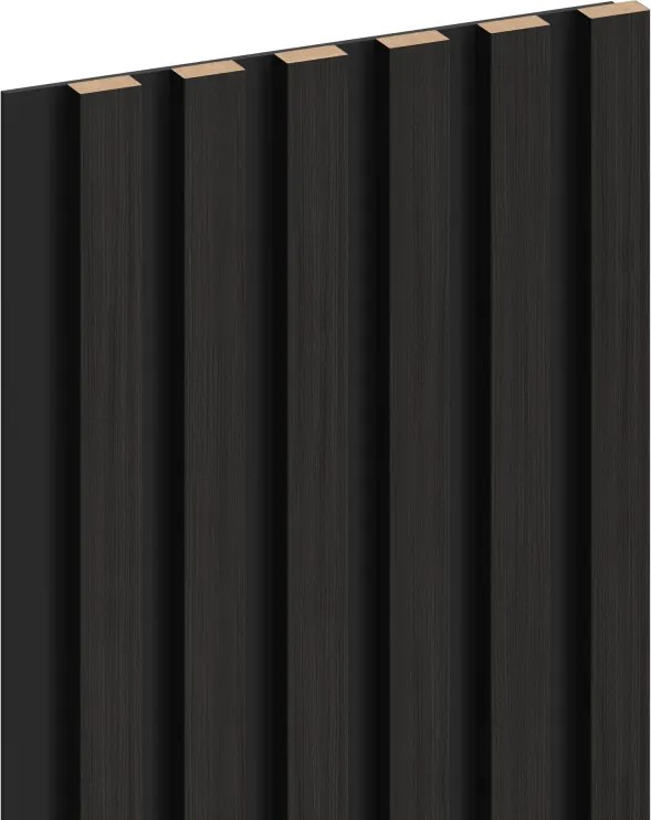 Mexen Lam-B, akustické stěnové lamely 275 × 30 cm, HDF deska 4 mm, technická dýha, eben černý, S100-275307-3015-023