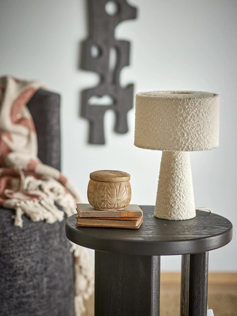 Bloomingville Stolní lampa Emmie White, krémová barva, textil