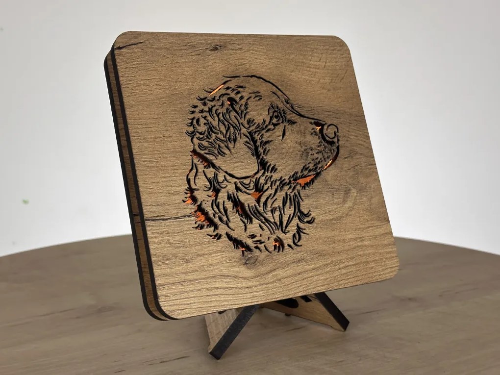 Li-Go "Labrador štěně" lampa 19x19cm provedení povrchu: černá s patinou