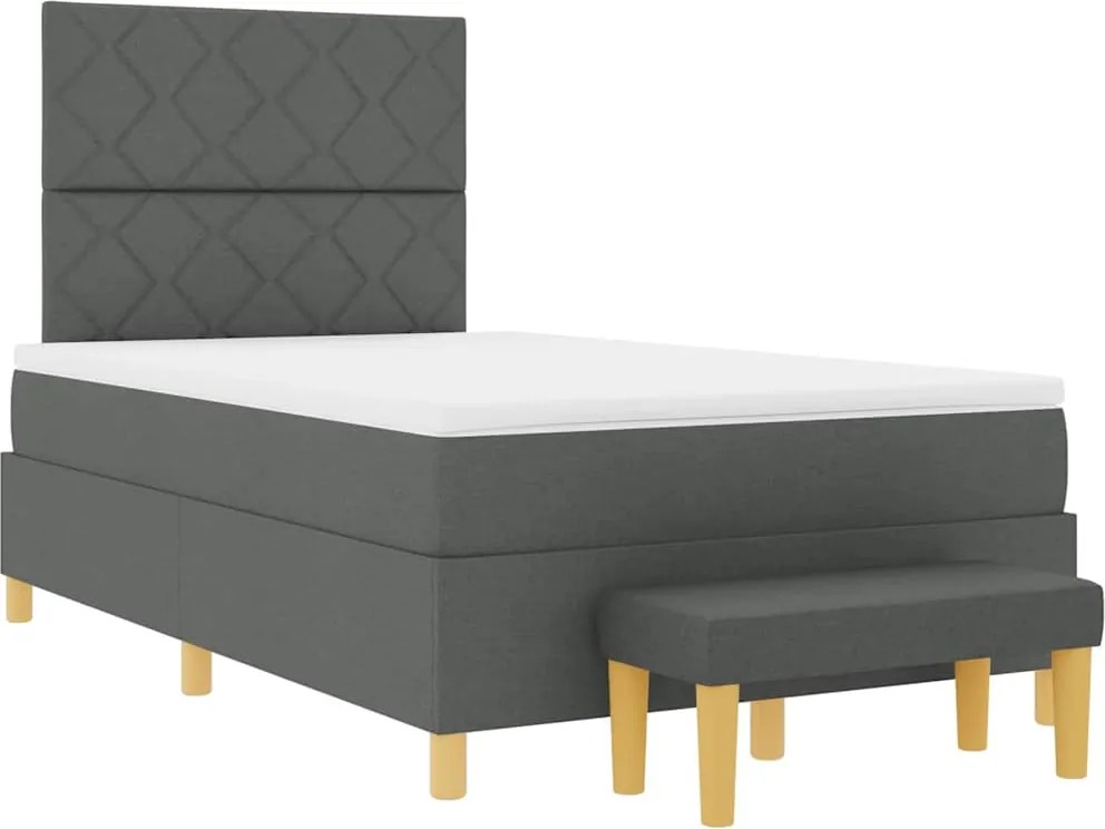 Postel s boxspringem s čelo Tmavě šedá 190 x 120 cm textil 3344360