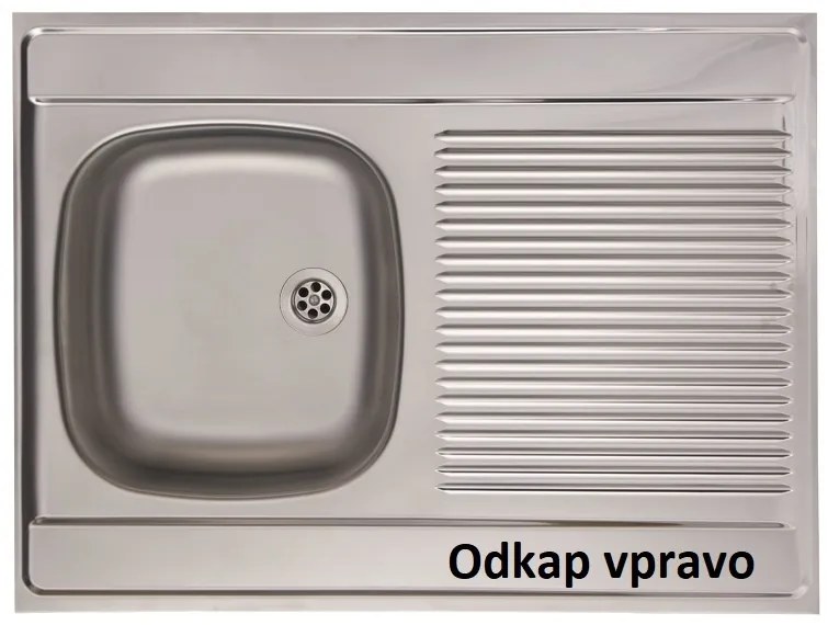 Eoshop Celoplošný nerezový dřez 800x600 mm vpravo ne