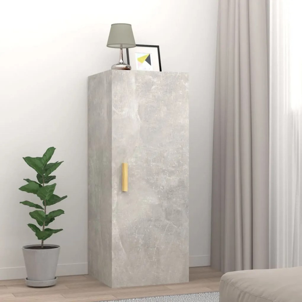 Nástěnná Skříňka Betonově Šedá 34,5X34X90 Cm Kompozitní Dřevo - Betonová šedá