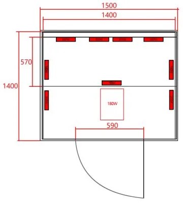RAKOUSKÝ produkt - Infrasauna OSLO pro 2 osoby, 150x150x200 cm ( J40150 )
