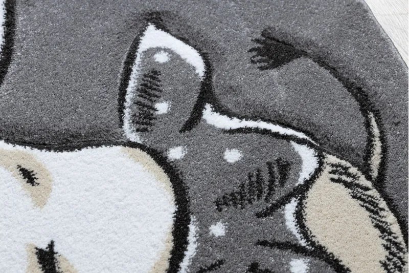 Dywany Łuszczów, Dětský kusový koberec Petit Elephant stars grey kruh, 140x140 (průměr) kruh, šedá, dětský pokoj