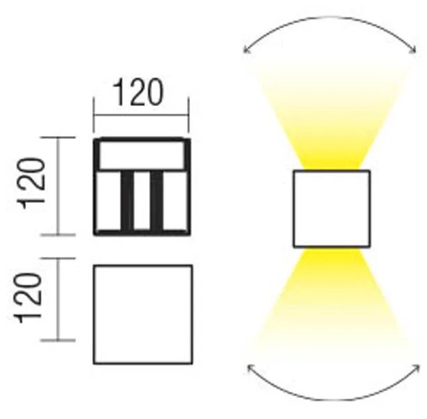 Redo 90294 nástěnné LED svítidlo Vary matně bílé, 2x10W, 3000K, 12cm