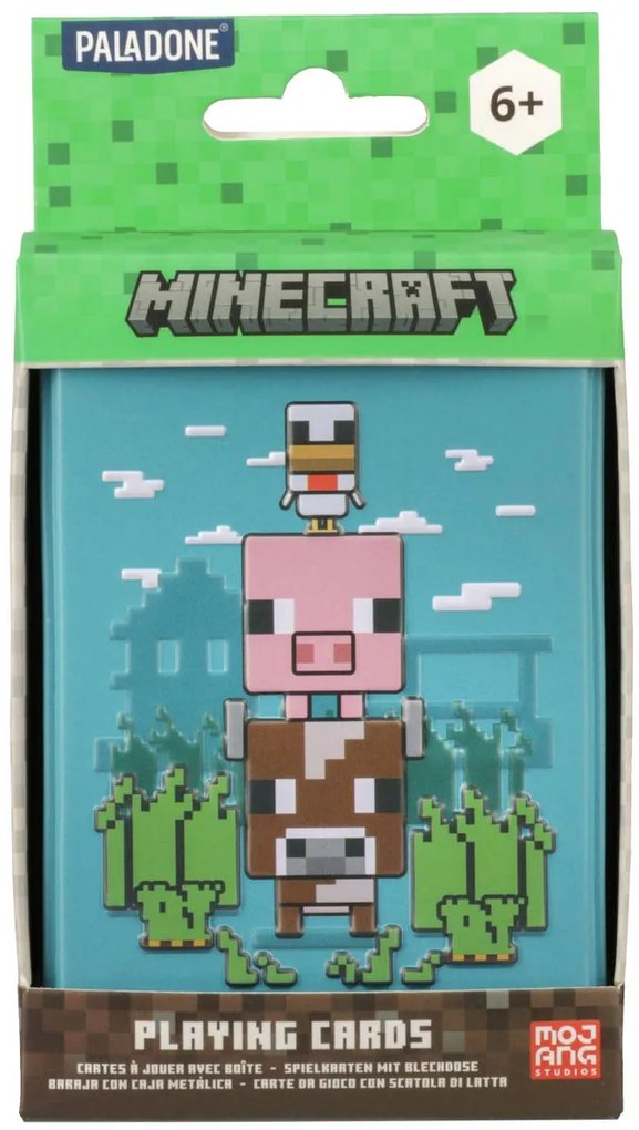 _Ostatní 1_ HRA Karty hrací Minecraft zvířata v plechové krabičce *SPOLEČENSKÉ HRY* pp13379mc