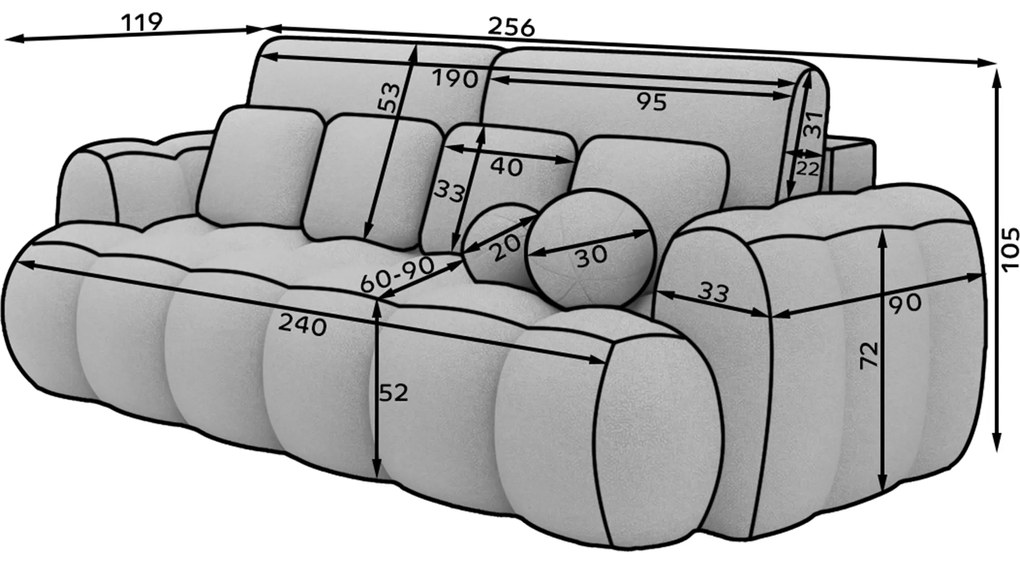 Eltap Pohovka Cotonn Materiál a barva potahu: Royal 20 - hnědá