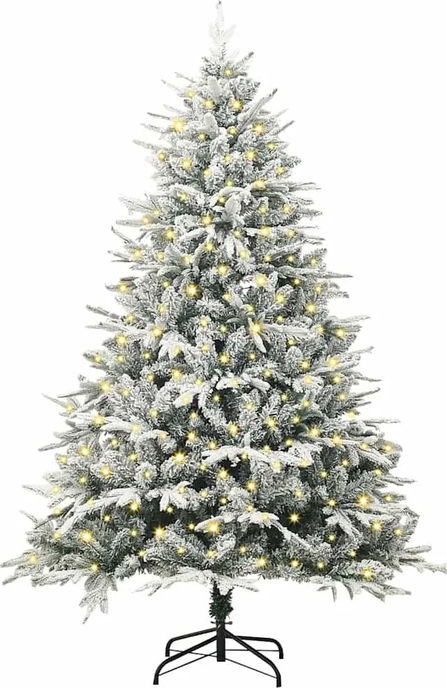 Umělý předsvícený vánoční stromeček Zelená 180 cm PVC a PE 3395393
