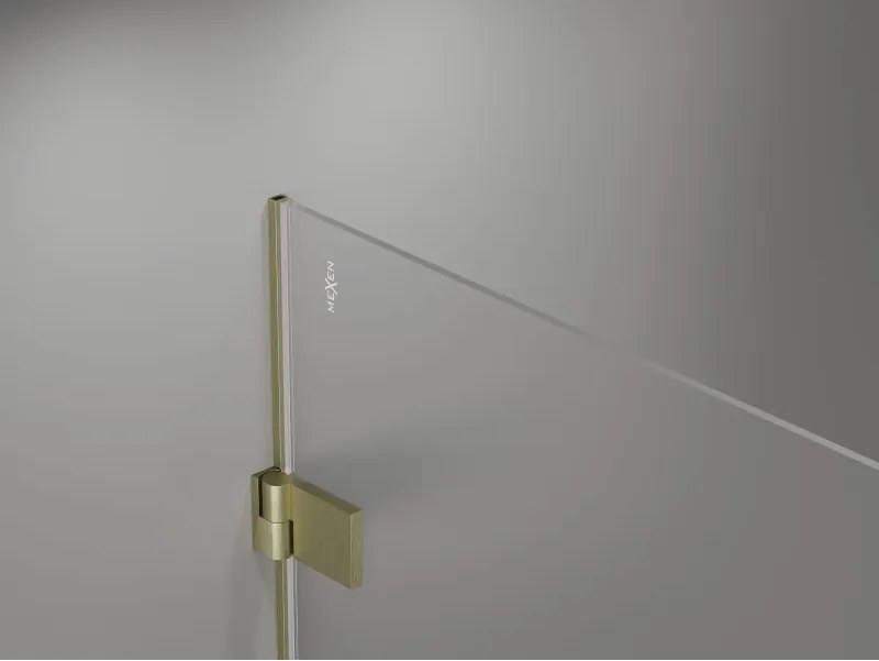 Mexen Lunar-B sprchové dveře otevírací pravé 70 cm, průhledné, kartáčované zlaté - 832-070-000-55-00-P