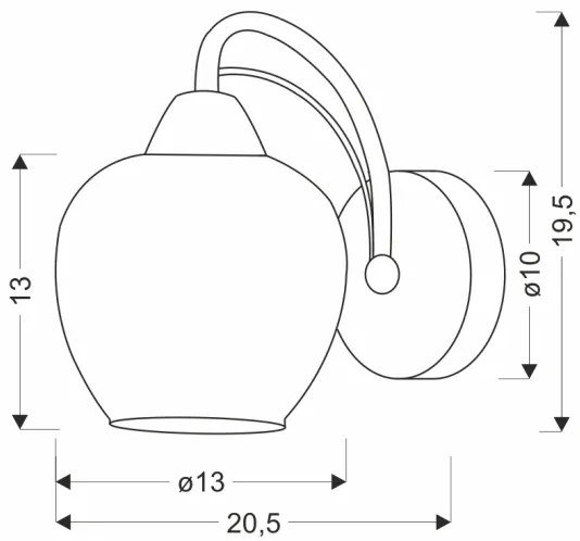 Nástěnná lampa TOBIAS 1xE27/40W/230V lesklý chrom