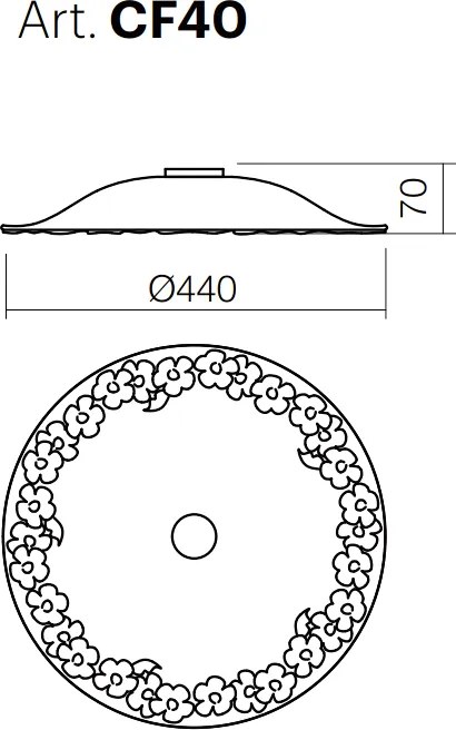 Rustikální stropní světlo LEO keramika 44 cm 1×E27