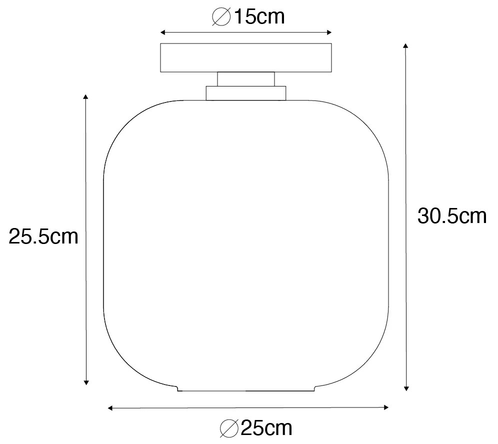 Designové stropní svítidlo mosaz a jantarové sklo - Zuzanna