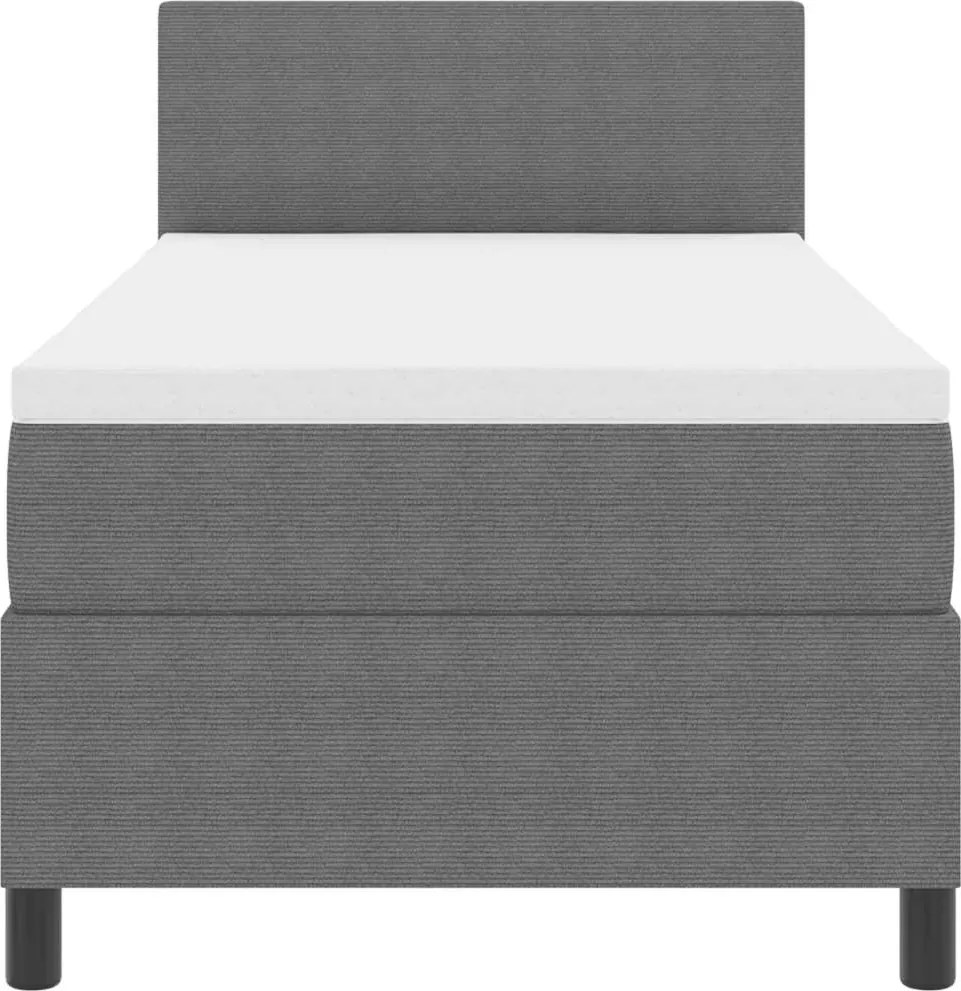 Postel s boxspringem s čelo Světle šedá a bílá 100 x 200 cm 3337499