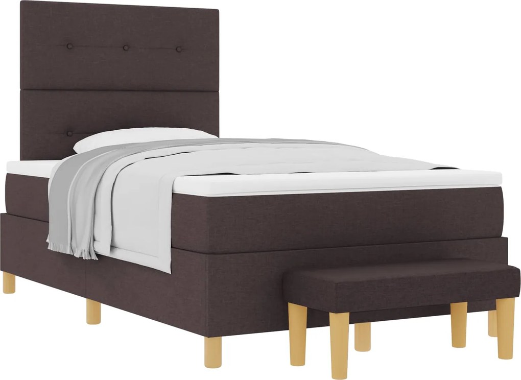 Postel s boxspringem s čelo Tmavě hnědá 200 x 120 cm textil 3344292