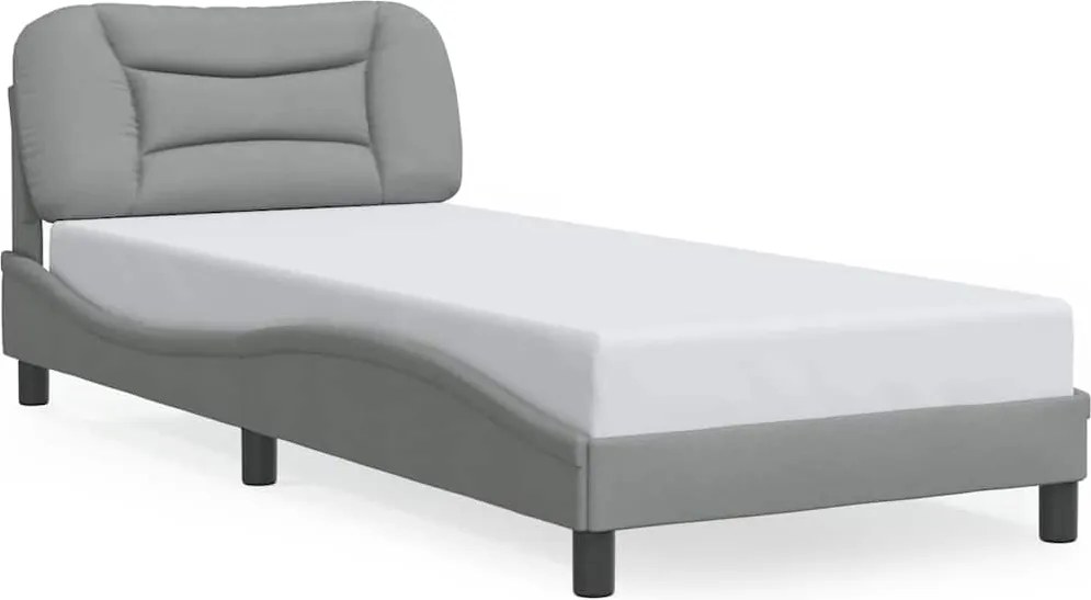 Rám postele bez matrace Hvar světle šedý 90 x 200 cm textil 3207744