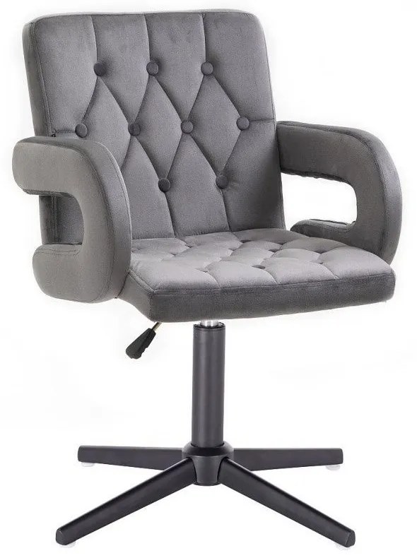 LuxuryForm DESIGN Otočná židle BOSTON VELUR na černém kříži - šedá