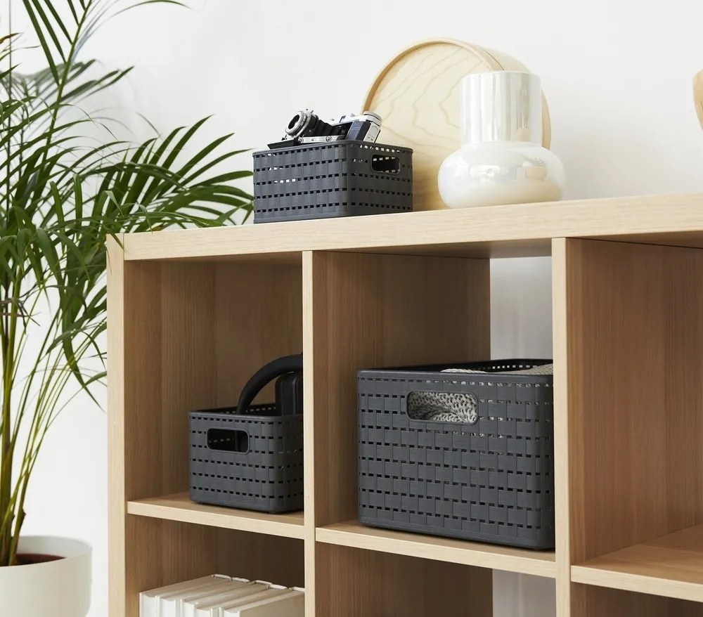 Rotho Úložný box COUNTRY čtvercový 14L - antracit