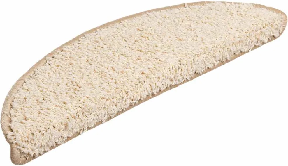Schodové rohože 30 ks 56 x 17 x 3 cm krémové, půlkulaté 3365803