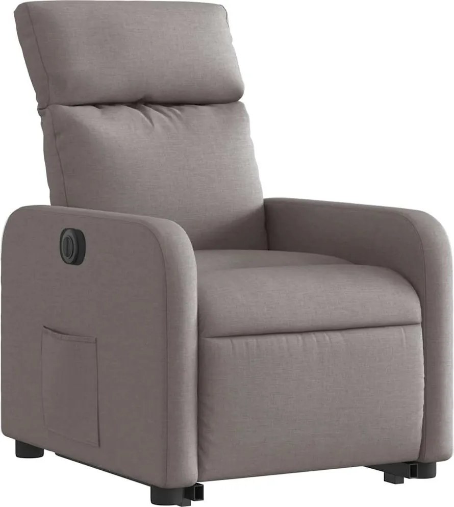 Elektrické zvedací polohovací křeslo taupe textil 3206724