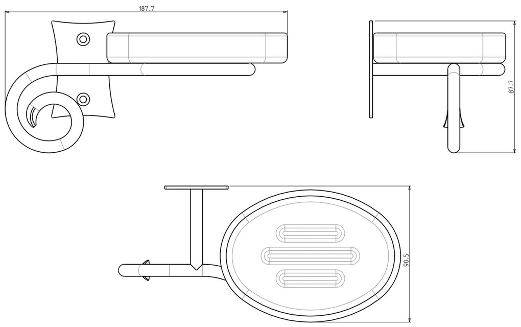 Sapho, REBECCA mýdlenka, černá/keramika, CC002