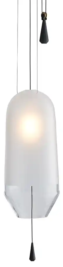 Skleněné designové svítidlo Limpid Light S Délka kabelu: 3500 mm, Sklo:  Transparentní, Stmívání: Stmívatelné DALI | BIANO