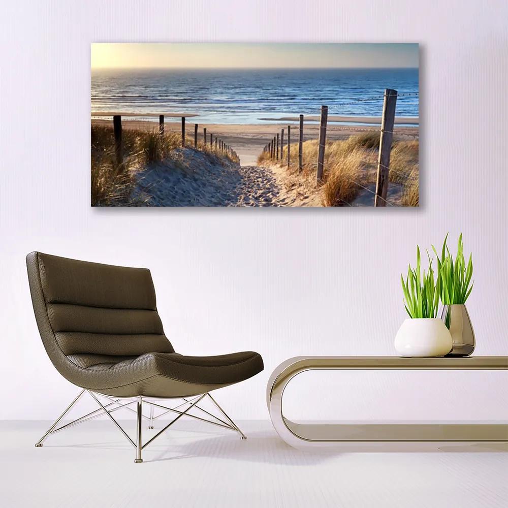 akrylový obraz Pláž Stezka Krajina 120x60 cm