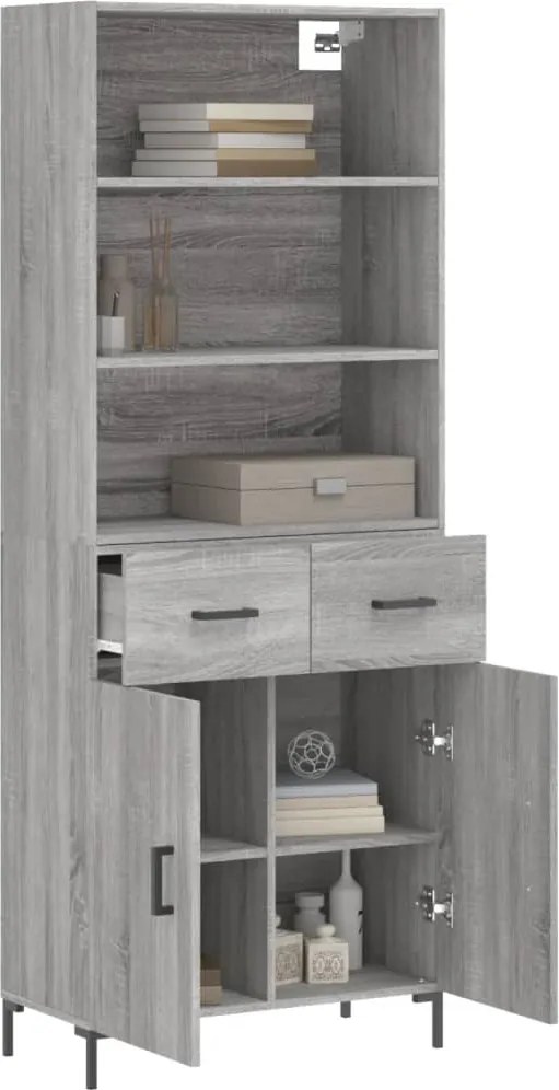 Skříň highboard šedá sonoma 69,5 x 34 x 180 cm kompozitní dřevo 3200519