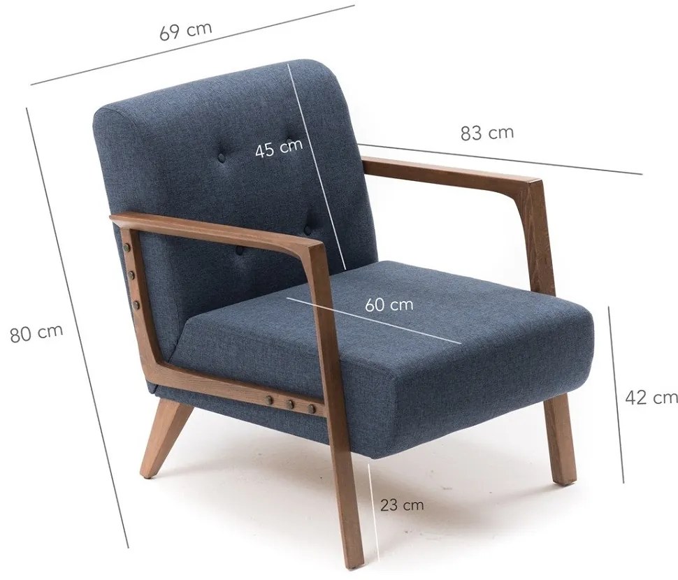 Designové křeslo Tamarix modré