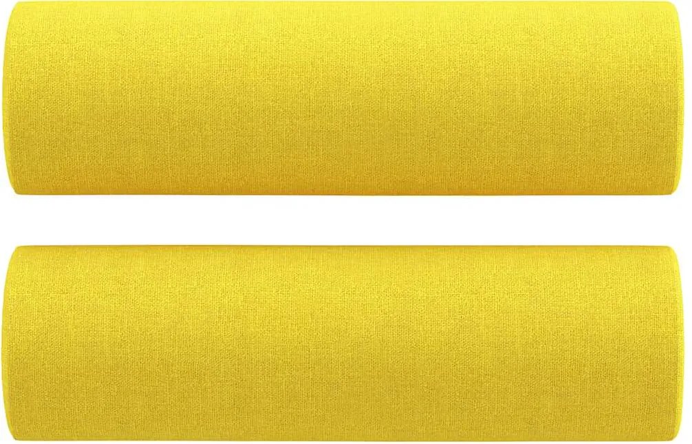 2dílná sedací souprava s polštáři světle žlutá textil 3201823